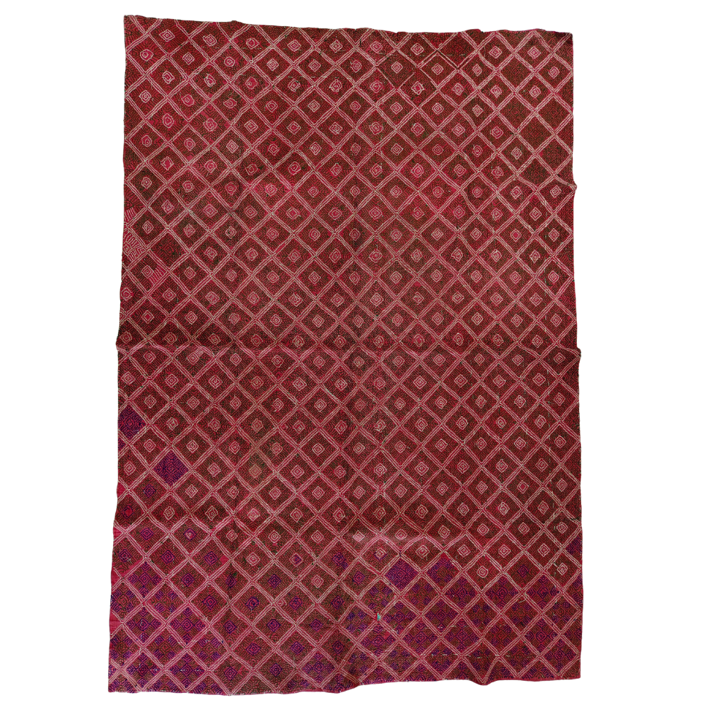 Nakshi Kantha with Diamond Pattern - Ansari Rugs
